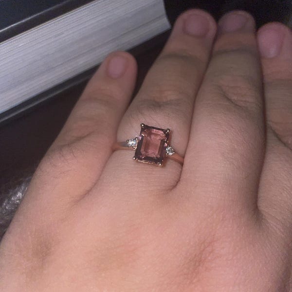 Watermelon Tourmaline Ring, Personalized Custom Gift Tourmaline Doublet ...