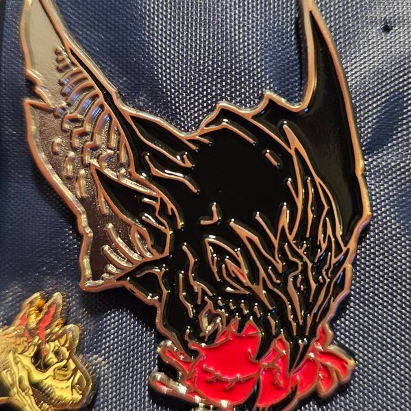 Oni Japanese Demon Skull Enamel Pin - Etsy