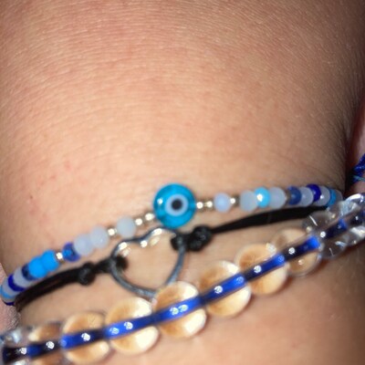 Mixed Color Evil Eye Protection, Adjustable Nylon Cord Braided Bead ...