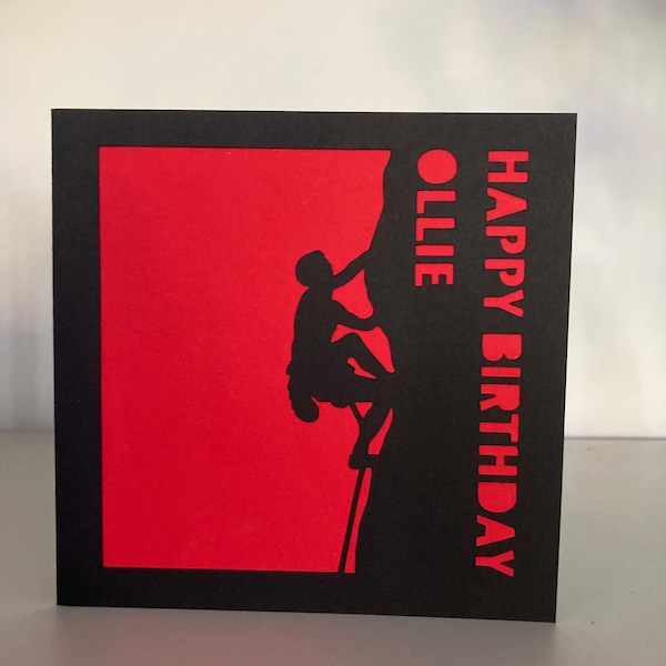 Personalised Rock Climbing Birthday Card - Papercut - Climber ...
