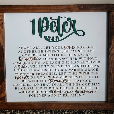 Custom Bible Verse Sign Laser Cut 3D & Engraved Sign Wooden Framed Sign ...
