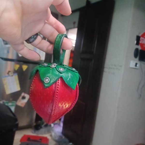 Digital Leather Strawberry Bag PATTERN - Nature Set - Etsy