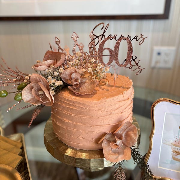 Daisies With Retro Font Name and Age Acrylic Double Layer Cake Topper ...