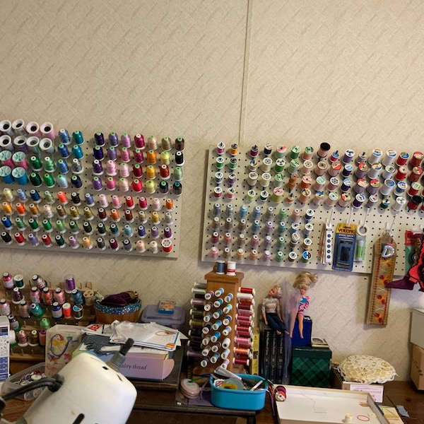 Pegboard Thread Spool Holder for 5000 Yard, Serger for 1/4" (5-6mm ...