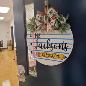 Teacher Door Teacher Door Sign Teacher Name Classroom Sign Teacher Gift ...