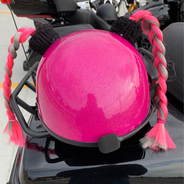 Motorcycle Helmet Pigtails 2 @ 14"ea ... 16 Colors....usa Made Ships ...