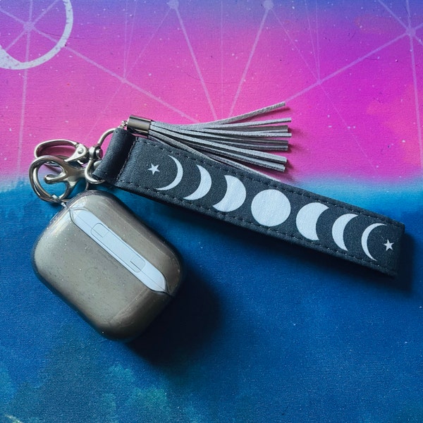 Moon Keychain Wristlet | Moon Phase Key Fob | Witchy Things | Moon ...