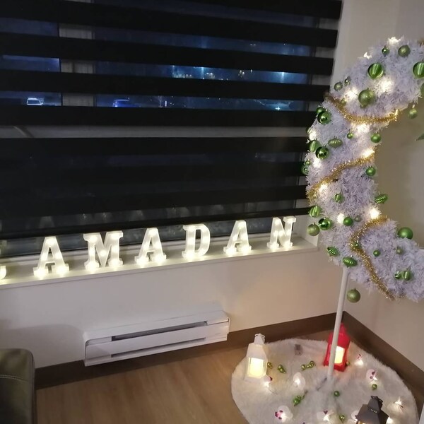 Ramadan Eid Mubarak Light Box Decorations Ornaments Lights Banner ...