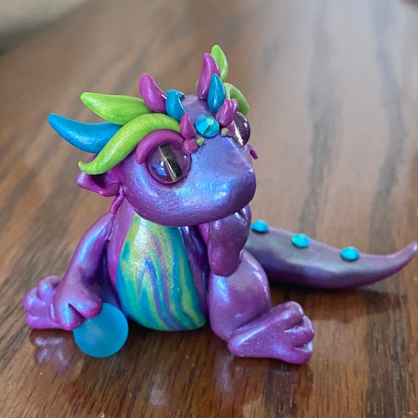 Adorable Blue Sleeping Dragon With Swarovski Crystals - Etsy