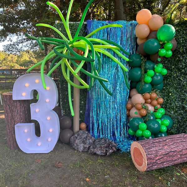 Wood Texture Cylinder Plinth Cover,round Pedestal Jungle Safari Elastic ...