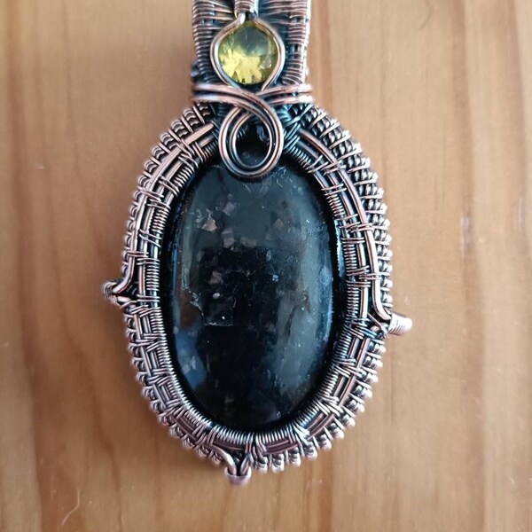 Red Flash Labradorite Gemstone Pendant Copper Wire Wrapped Pendant ...