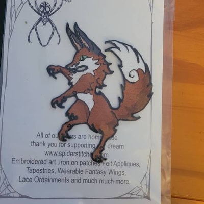 Epic Medieval Renascence Red Fox Crest Heraldic Heraldry Iron on Patch ...