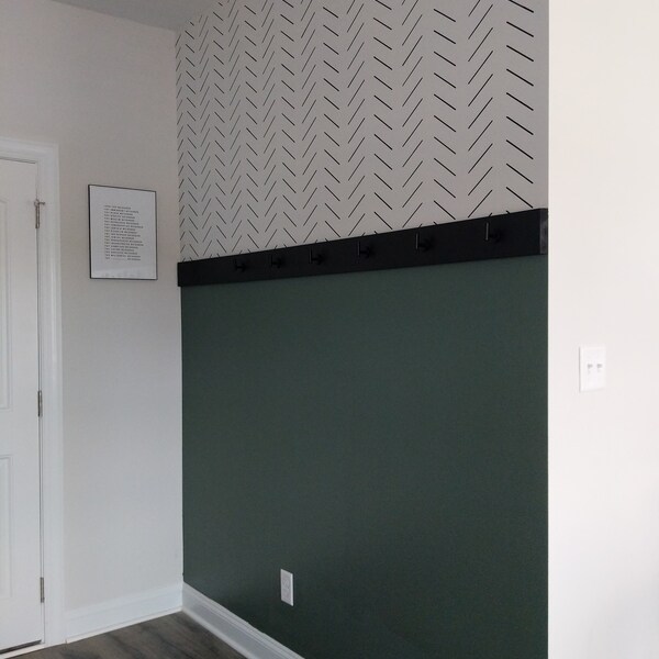 Geometric Wall Stencil | Square Plaid Wall Stencil | Diagonal Plaid ...