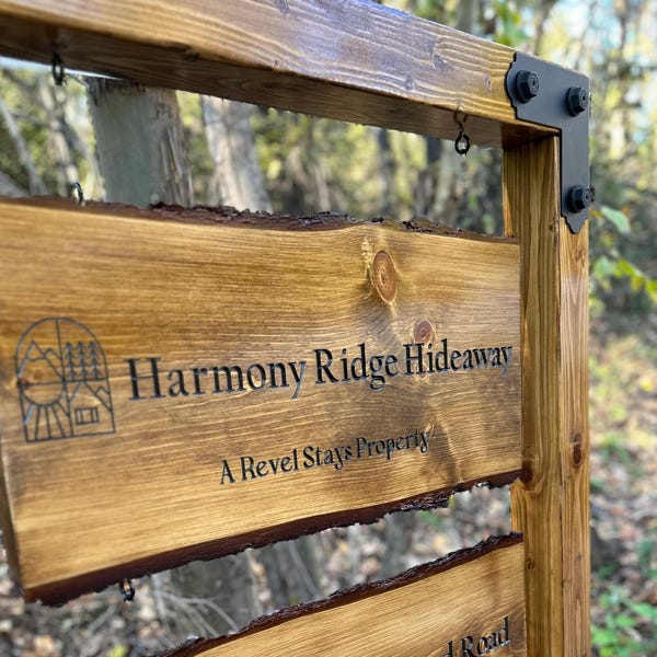 Rustic Live Edge Home Address Sign, Wooden Carved Address Sign, Custom ...