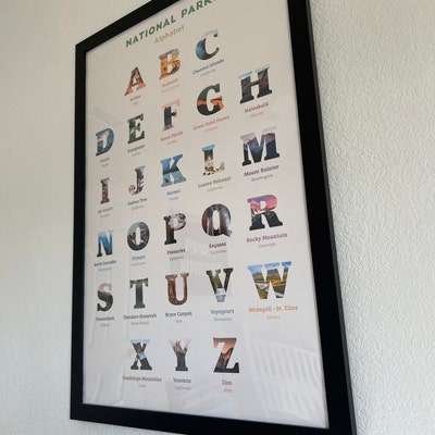 National Park Nursery Decor Alphabet Poster National Park Baby Shower ...