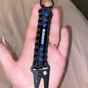 Thin Blue Line Keychain Personalized Police Keychain With | Etsy