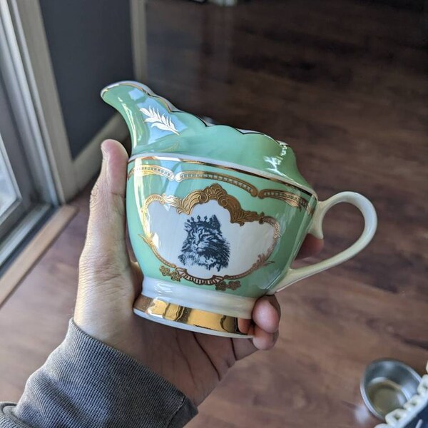 Green, Pink or Blue Porcelain Cat Tea Set. Foodsafe and Durable ...