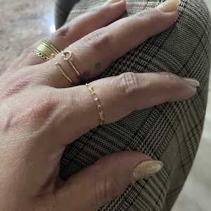 Double Chevron Ring, Minimalist Ring, Simple Ring, 14k Gold Flat ...