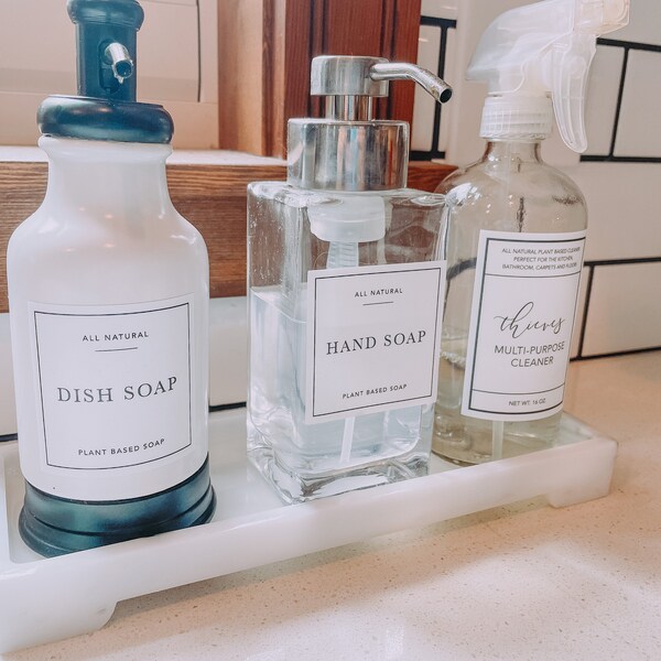 Modern Font Bleach Label | Laundry Label | Glass Bottle Label ...