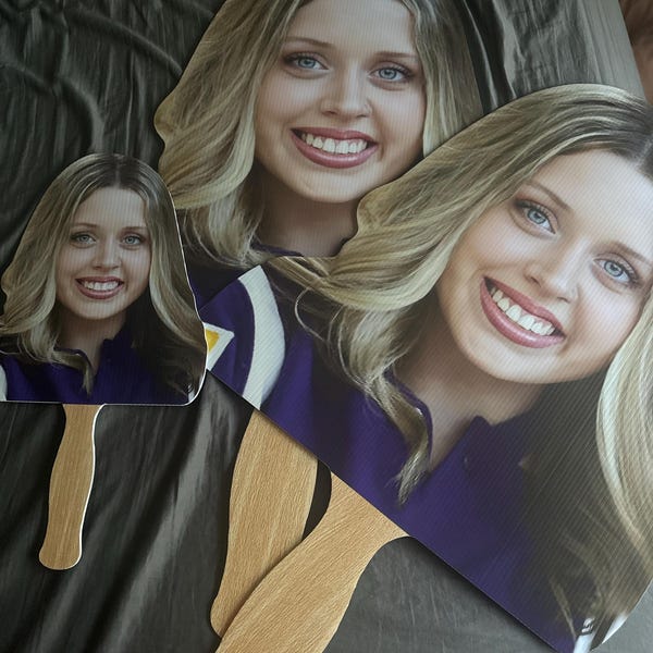 Custom Face Fans With Wooden Handle, Graduation Head, Grad Face Fans ...
