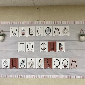 BOHO RAINBOW Bulletin Board Signage Editable Neutral | Etsy