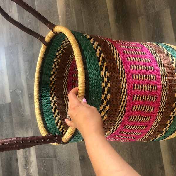 Handwoven African Laundry Hamper: Large Woven Storage Basket With ...