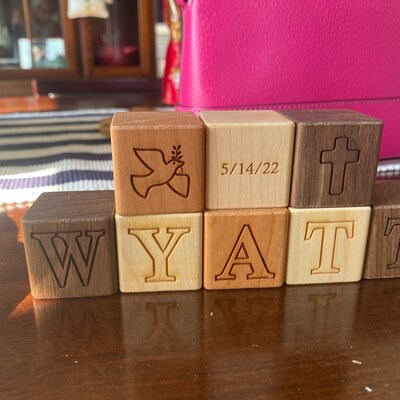BAPTISM NAME BLOCKS Personalized Baby or Child's - Etsy