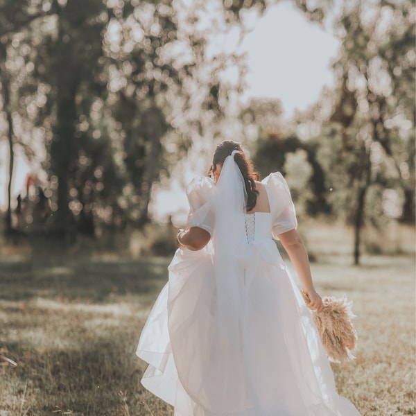 Maria Long Organza Wedding Dress, Second Wedding Dress, Engagement ...