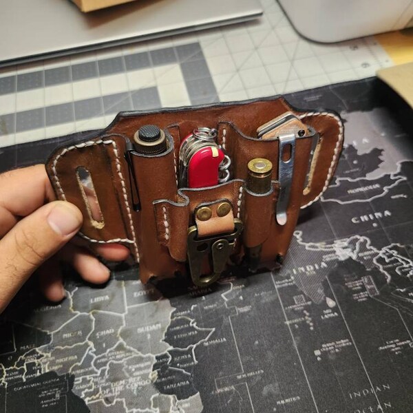 PDF & DXF Leather EDC Puch Belt Case Pattern - Hip Bag Pattern ...