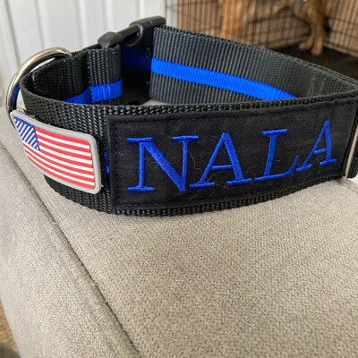 Thin Blue Line Dog Collar - Etsy