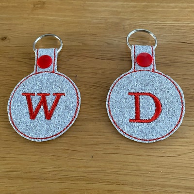 Set of 2 BLANK Key Fob Machine Embroidery Designs Snap Tab in the Hoop ...