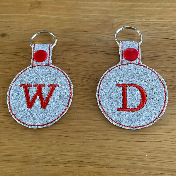 Set of 2 BLANK Key Fob Machine Embroidery Designs Snap Tab in the Hoop ...