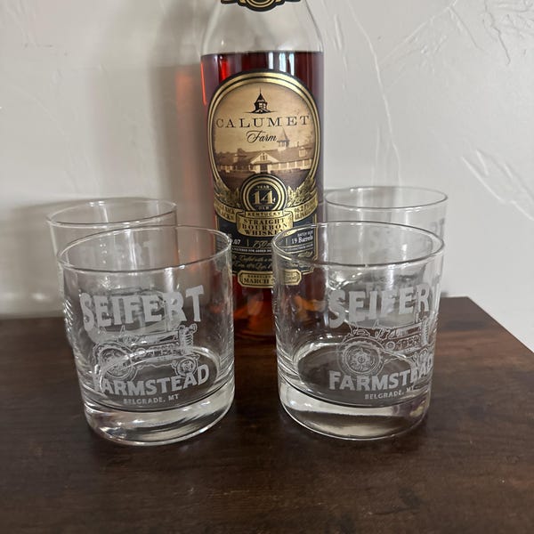 Custom Ranch Gift Set, Personalized Engraved 750 Ml Decanter 11 Oz ...