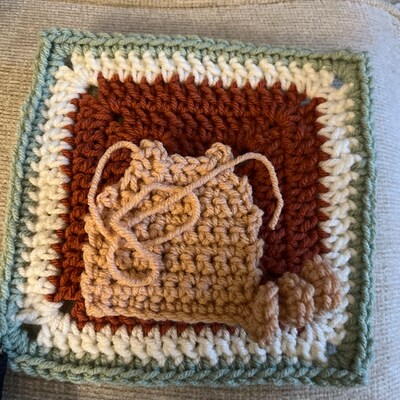 Many Cats Square ENGLISH Crochet Pattern PDF Granny Square Afghan Block ...