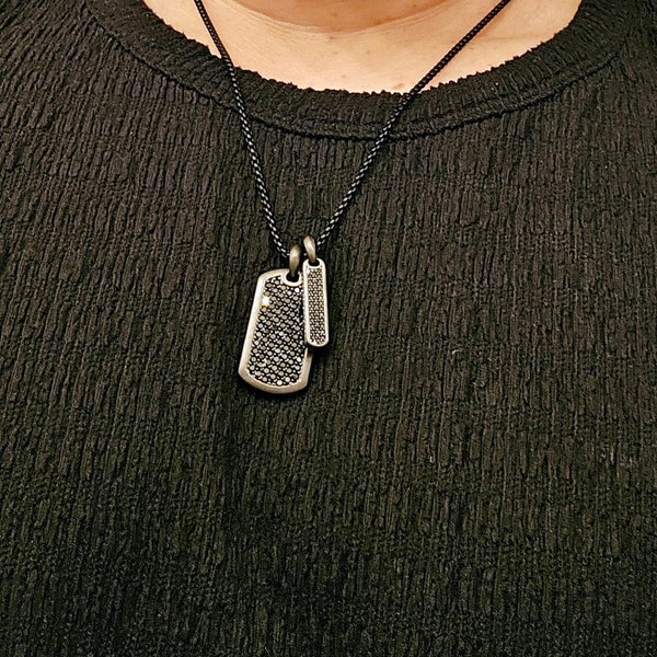 Men's Diamond Vertical Bar Pendant - Gold on Emerald Pavé Gemstones - Etsy