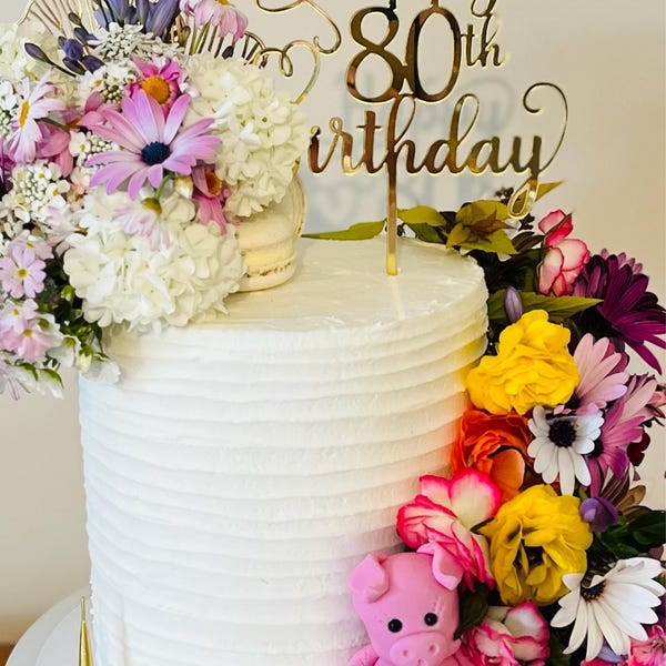 Happy 80th Birthday Cake Topper Eighty 80th Birthday 80th Cake Topper ...
