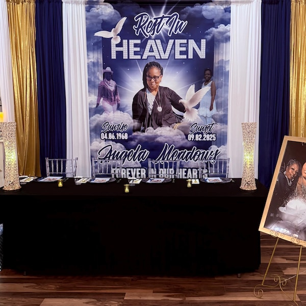 Memorial Backdrop • in Loving Memory Banner • Repass Backdrop • Funeral ...