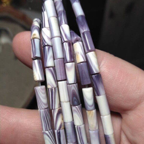 P1018 Teardrop Pendant Wampum Quahog Shell Sterling Silver - Etsy