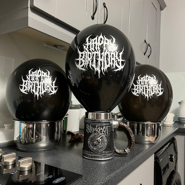 Heavy Metal Happy Birthday Balloons - Death Metal Balloons - Etsy