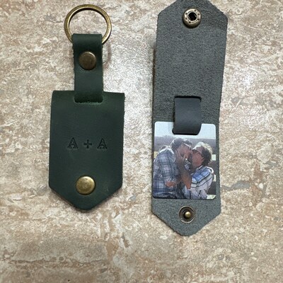 Man Accessory Leather Keychain With Photo, Personalized Gifts for Him ...