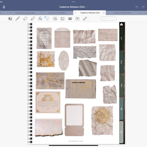 Digital Aesthetic Stickers, Yellow, Digital Planner, Goodnotes Stickers ...