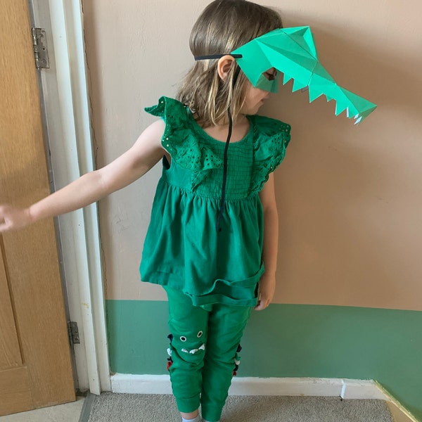 DIY Crocodile Mask for Kids, Cute Printable Alligator Costume Template ...