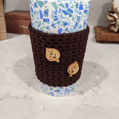 Fall Coffee Cup Sleeve Crochet Coffee Cozy Autumn Leaves Fall Colors ...