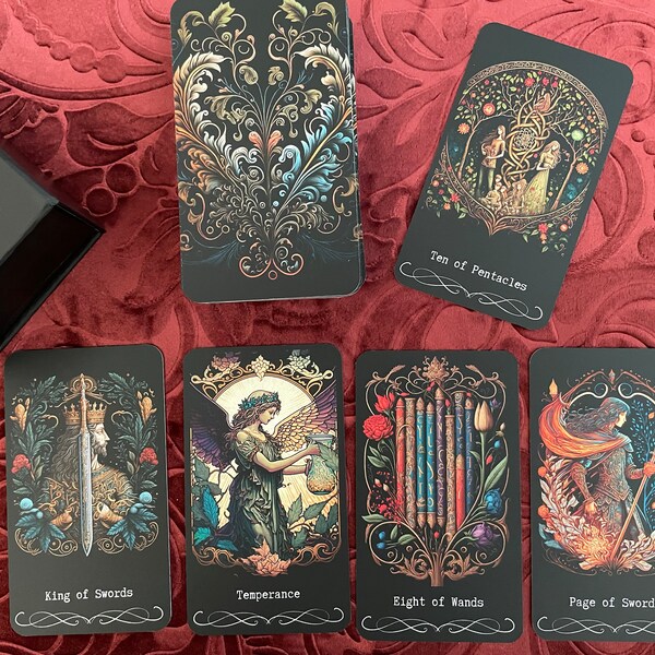 Black Tarot Cards, Colorful Tarot Deck, Indie Tarot Deck, RSW Based ...