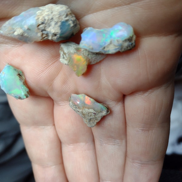 Ethiopian Opals Rough, Untreated Bigger Size Opals Rough AAAA, 15mm to ...