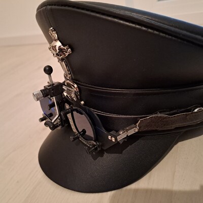 Punk Gothic Punk Black Military Military Hat in 56575859cm - Etsy