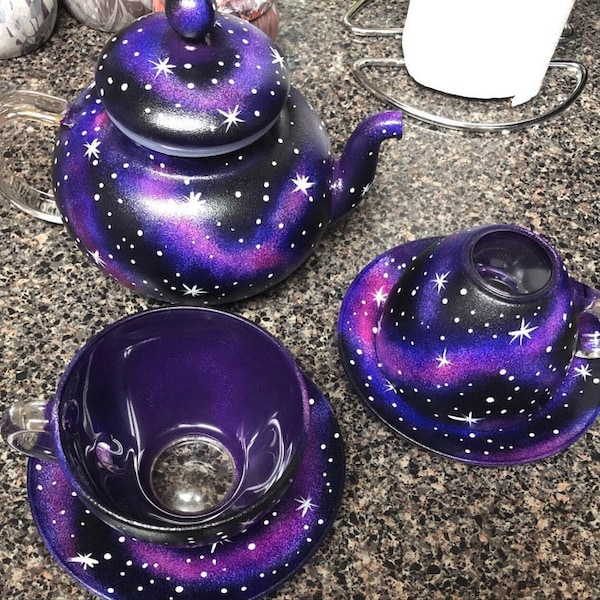 Celestial Tea Set Teapot With Cup and Saucer, Personalized Astrology ...