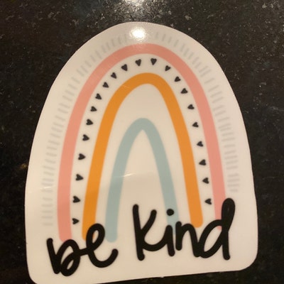 Be Kind Rainbow Sticker Water Bottle & Laptop Sticker - Etsy