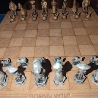 Viking Chess Set With Chessboard Warrior Chess Set Scandinavian Chess ...