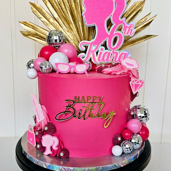 Personalised PRINTABLE Doll Head Cake Topper , Digital Barbie Cake ...